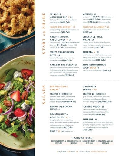 Milestones Menu in Whitby - Whitby | Grill & Bar