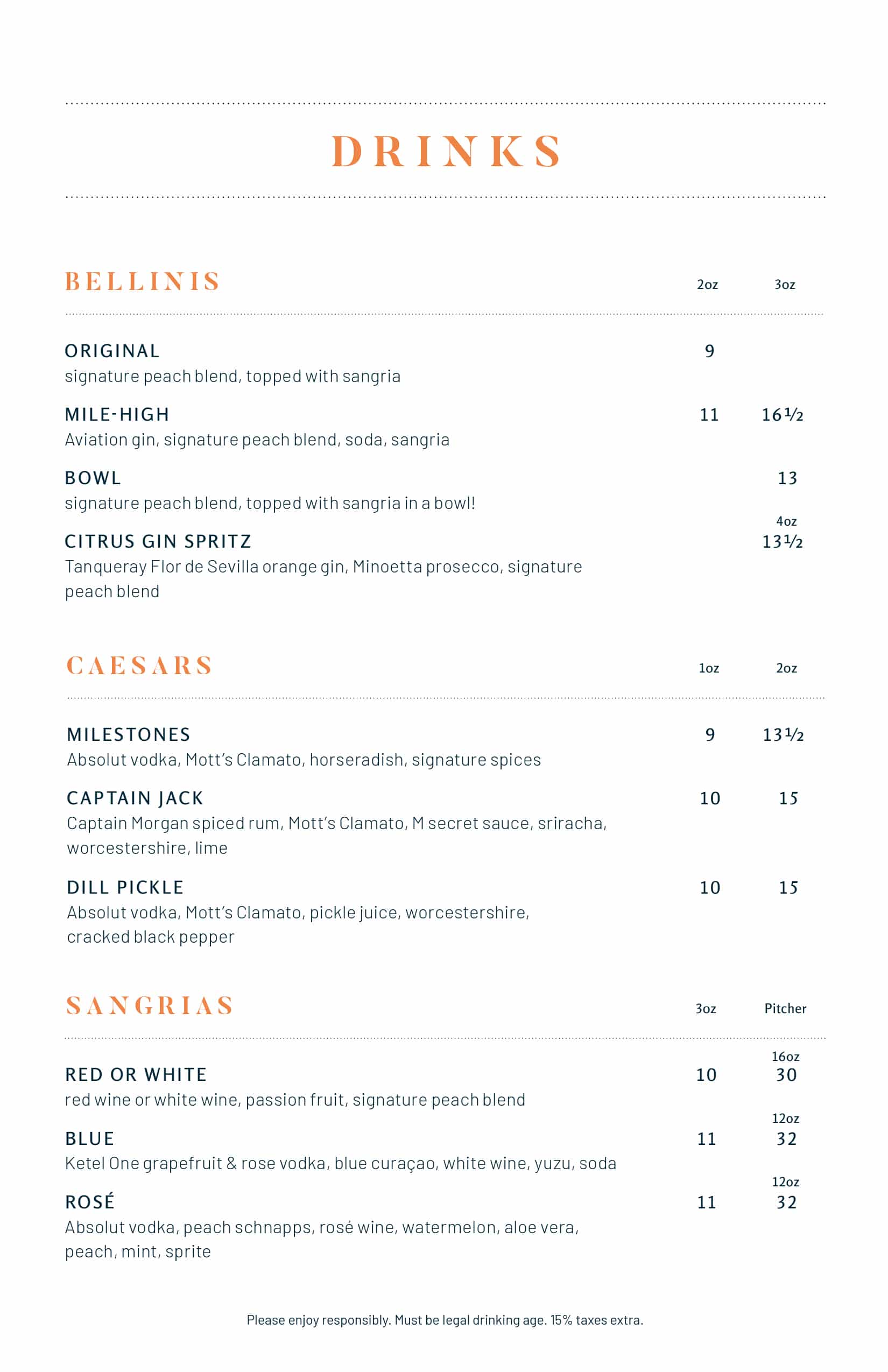 Milestones Menu in Victoria | Milestones Grill & Bar