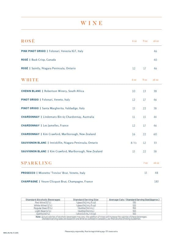 Milestones Menu in Barrie |Milestones Grill & Bar