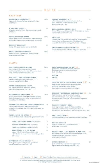 Milestones Menu in Richmond Hill - Richmond Hill | Milestones Grill & Bar