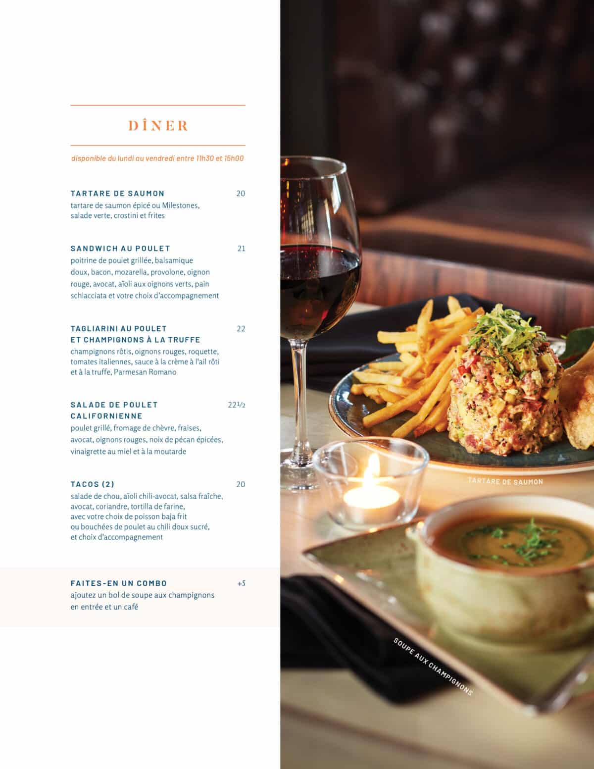 Menu Milestones à Pointe-Claire | Milestones Grill & Bar