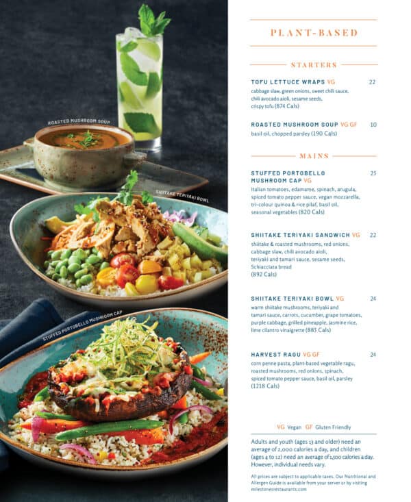 Milestones Menu in Scarborough - Town Centre | Milestones Grill & Bar