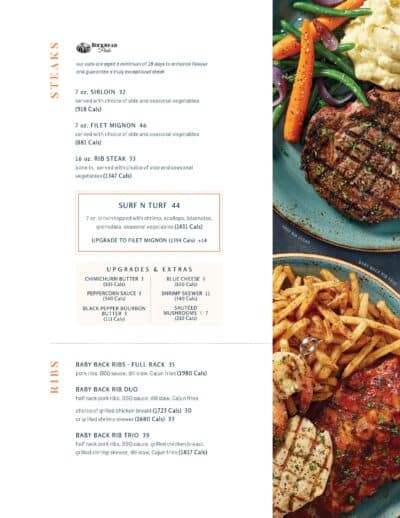 Milestones Menu in Scarborough - Town Centre | Milestones Grill & Bar