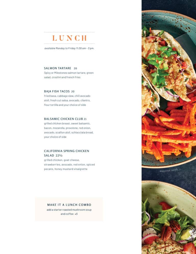 Milestones Menu in Laval | Milestones Grill & Bar