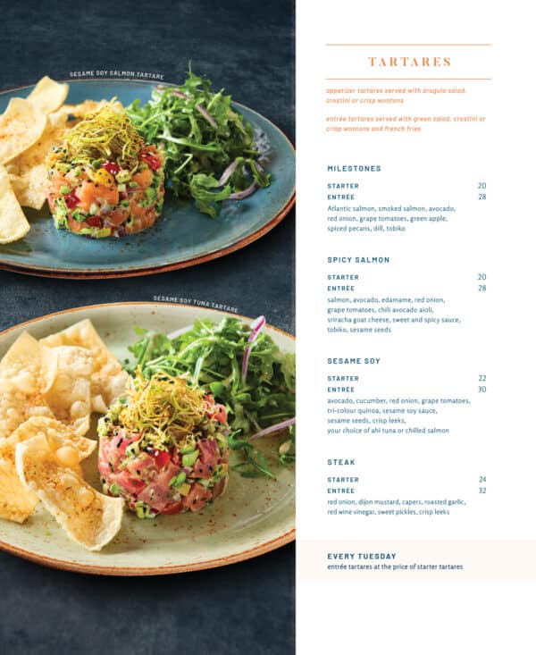 Milestones Menu in Laval | Milestones Grill & Bar