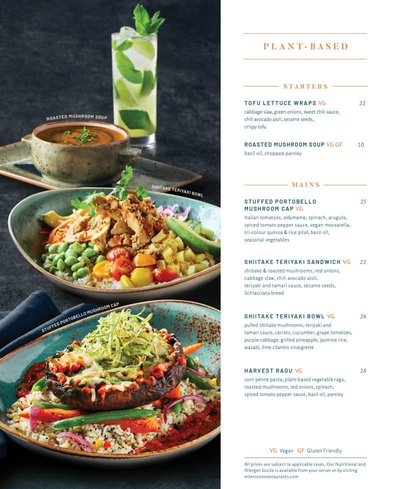 Milestones Menu in Langford - Millstream | Milestones Grill & Bar