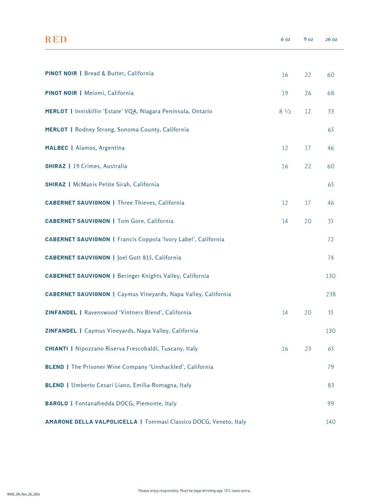 Milestones Menu in Ottawa - Pinecrest | Milestones Grill & Bar