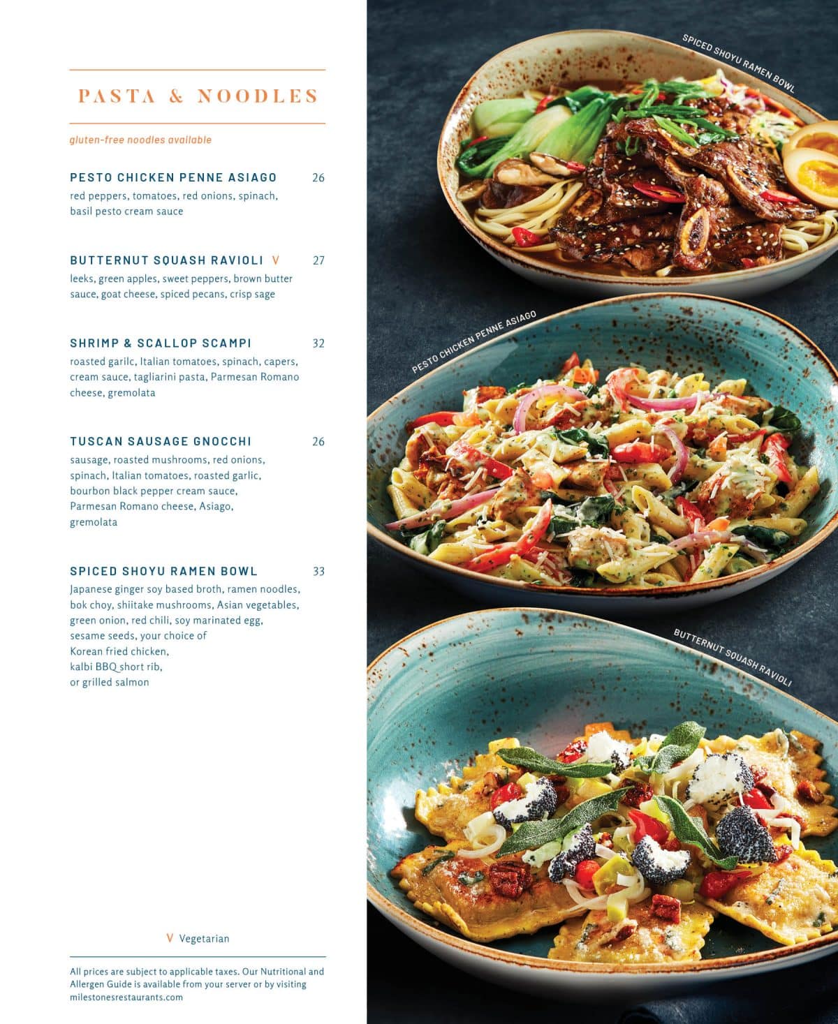 Milestones Menu in Victoria | Milestones Grill & Bar