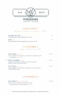 Milestones Menu in Victoria | Milestones Grill & Bar