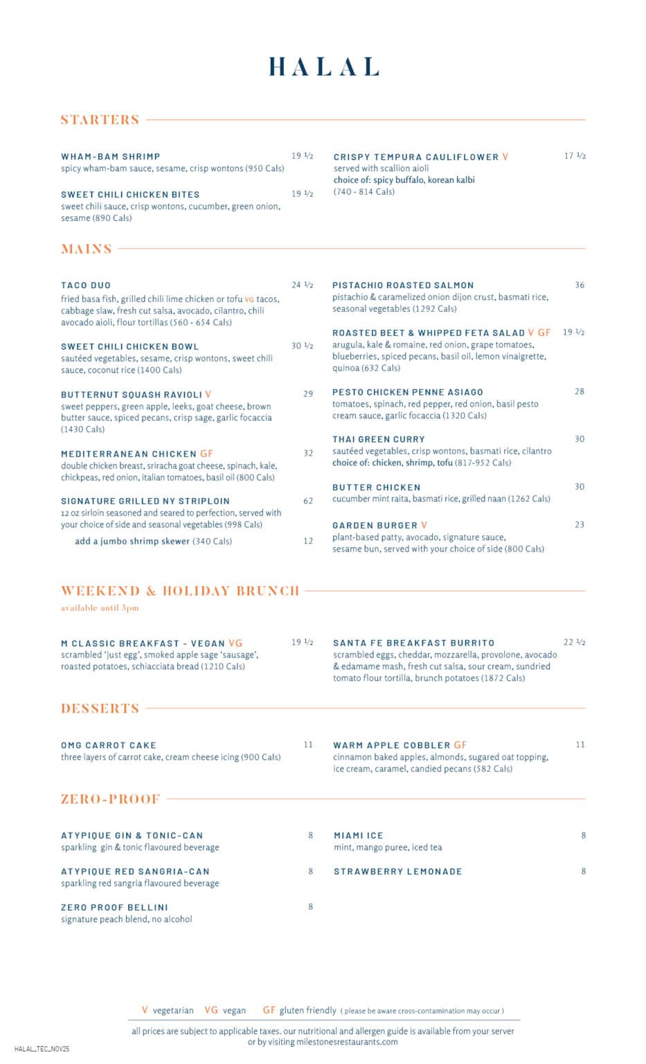 Milestones Menu in Richmond Hill - Richmond Hill | Milestones Grill & Bar
